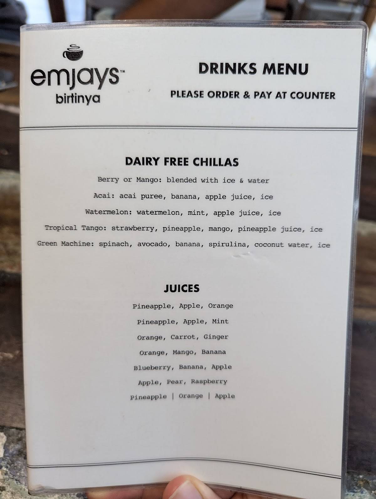 Menu at Emjays Birtinya cafe, Birtinya, Shop 5/10 Capital Pl