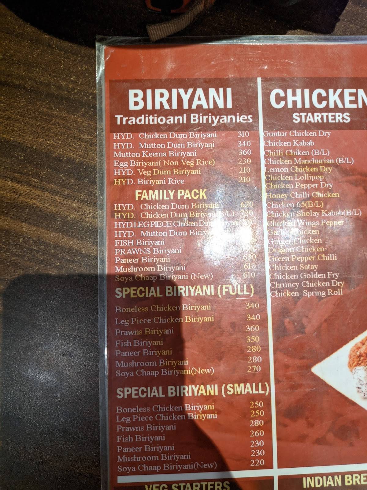 Menu at Biryani Zest, Vignan Nagar, Doddanekkundi, Hyderabadi Dum ...