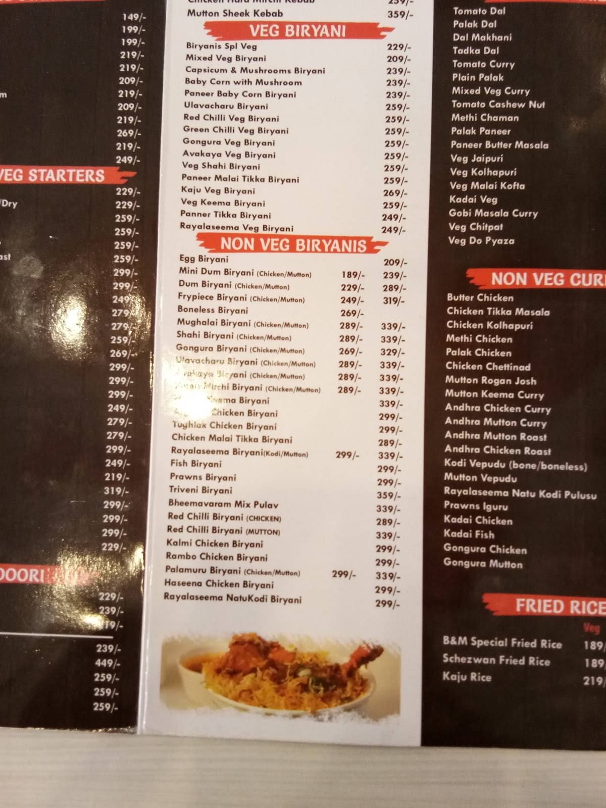 Menu at Biryanis and More Jayanagar, Bengaluru, 27B