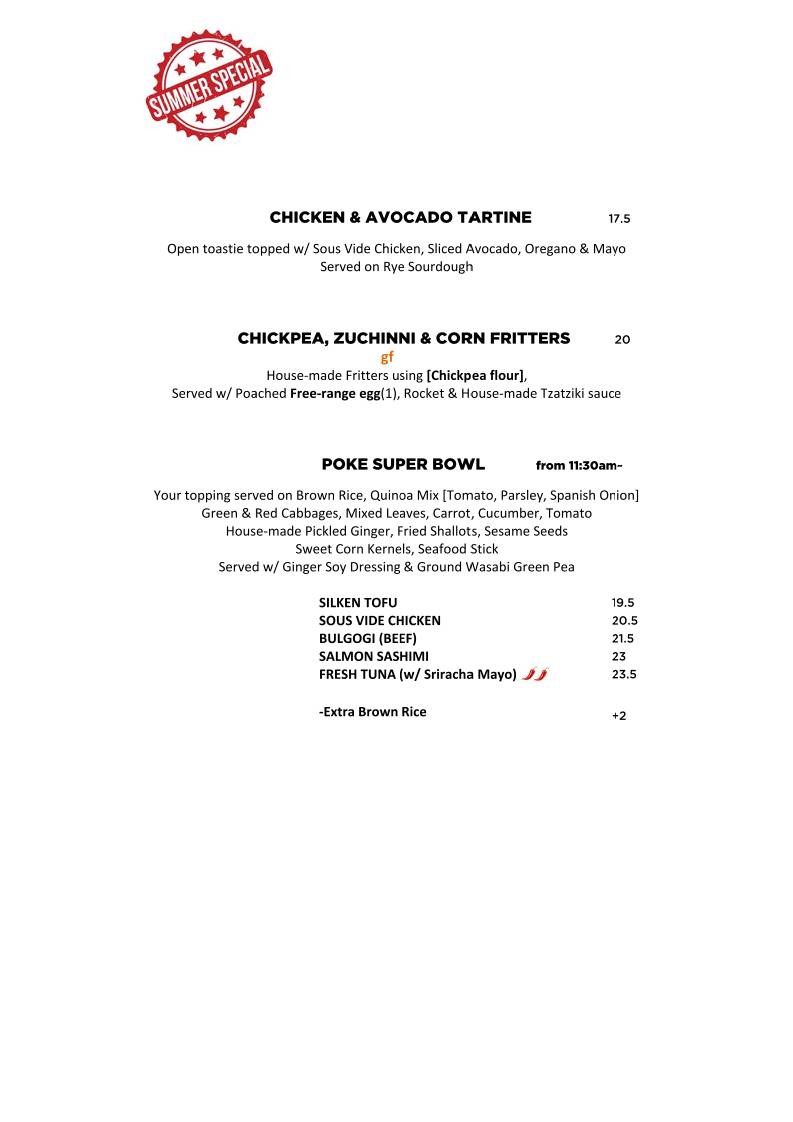 Menu at Blue 36 Cafe, North Sydney, Opposite North Sydney Train Station