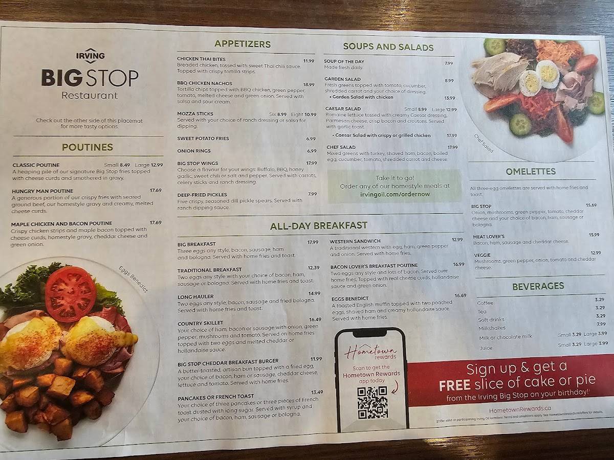 Menu at Blue Canoe restaurant, Waasis, 415 Nevers Road