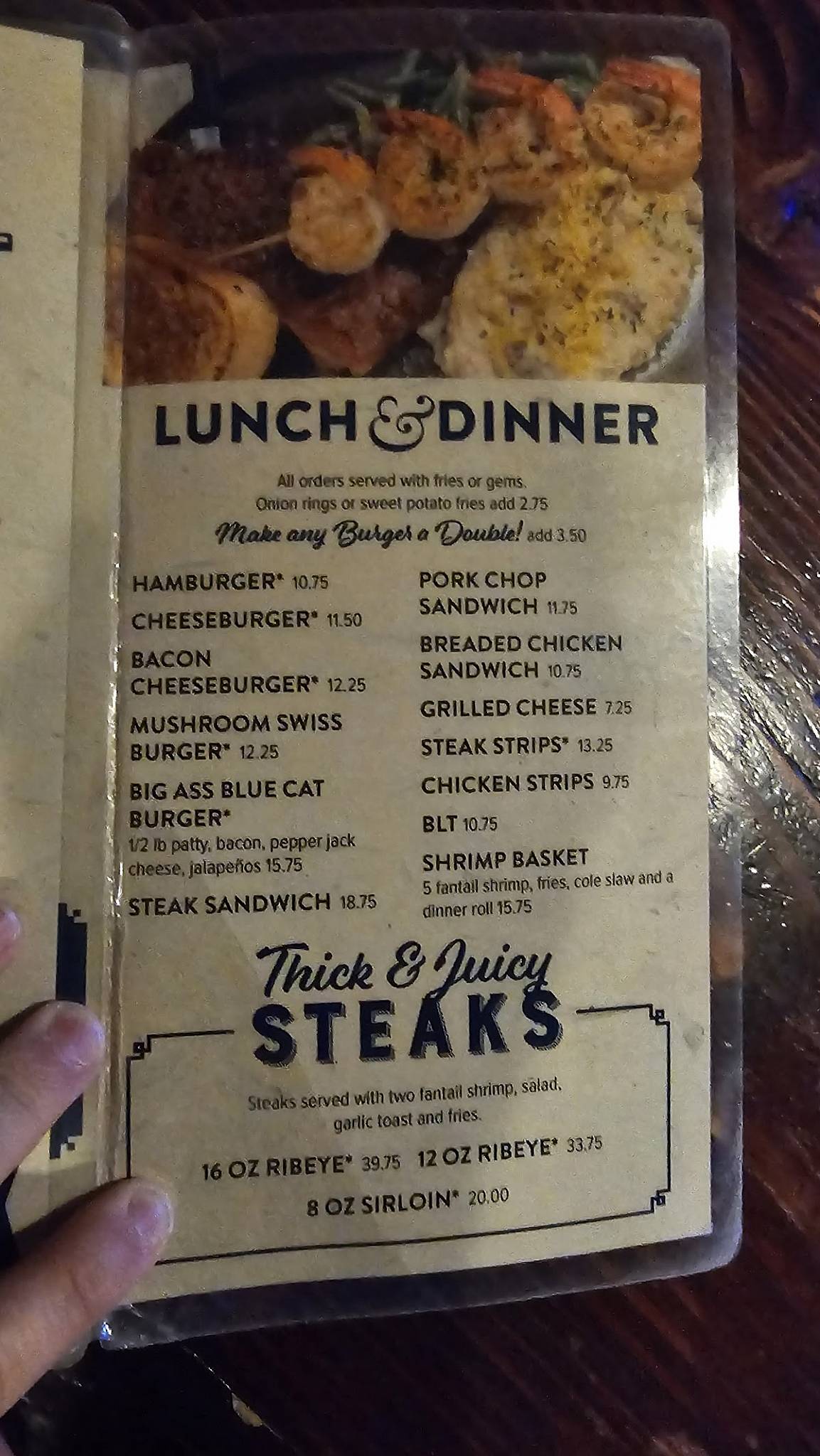 Menu at Blue Cat Bar & Grill, Huntley