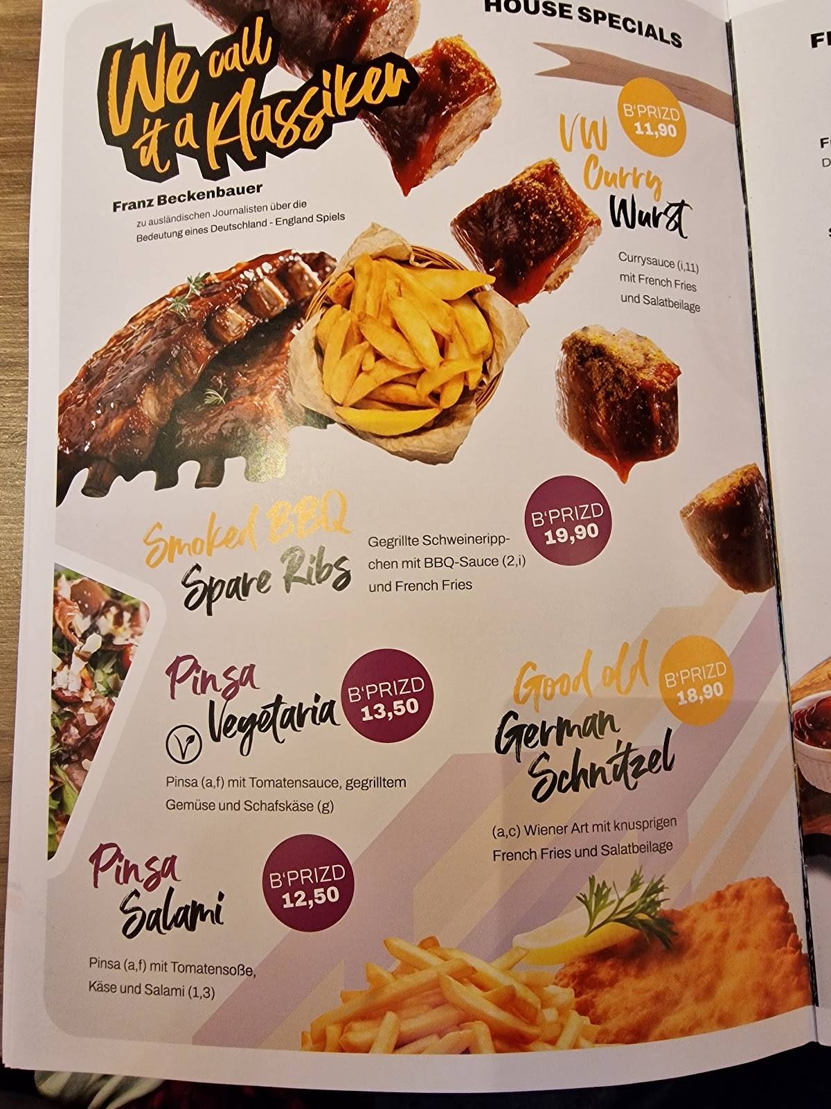 Menu at B'moovd Sportsbar & Bowling, Wolfsburg