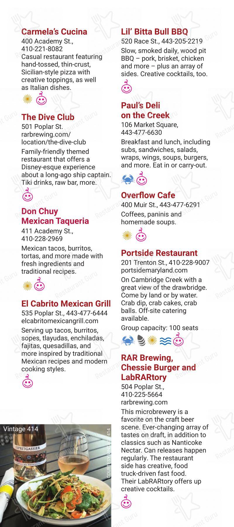 Menu at Boats & Hose at Chapel Cove pub & bar, Taylors Island