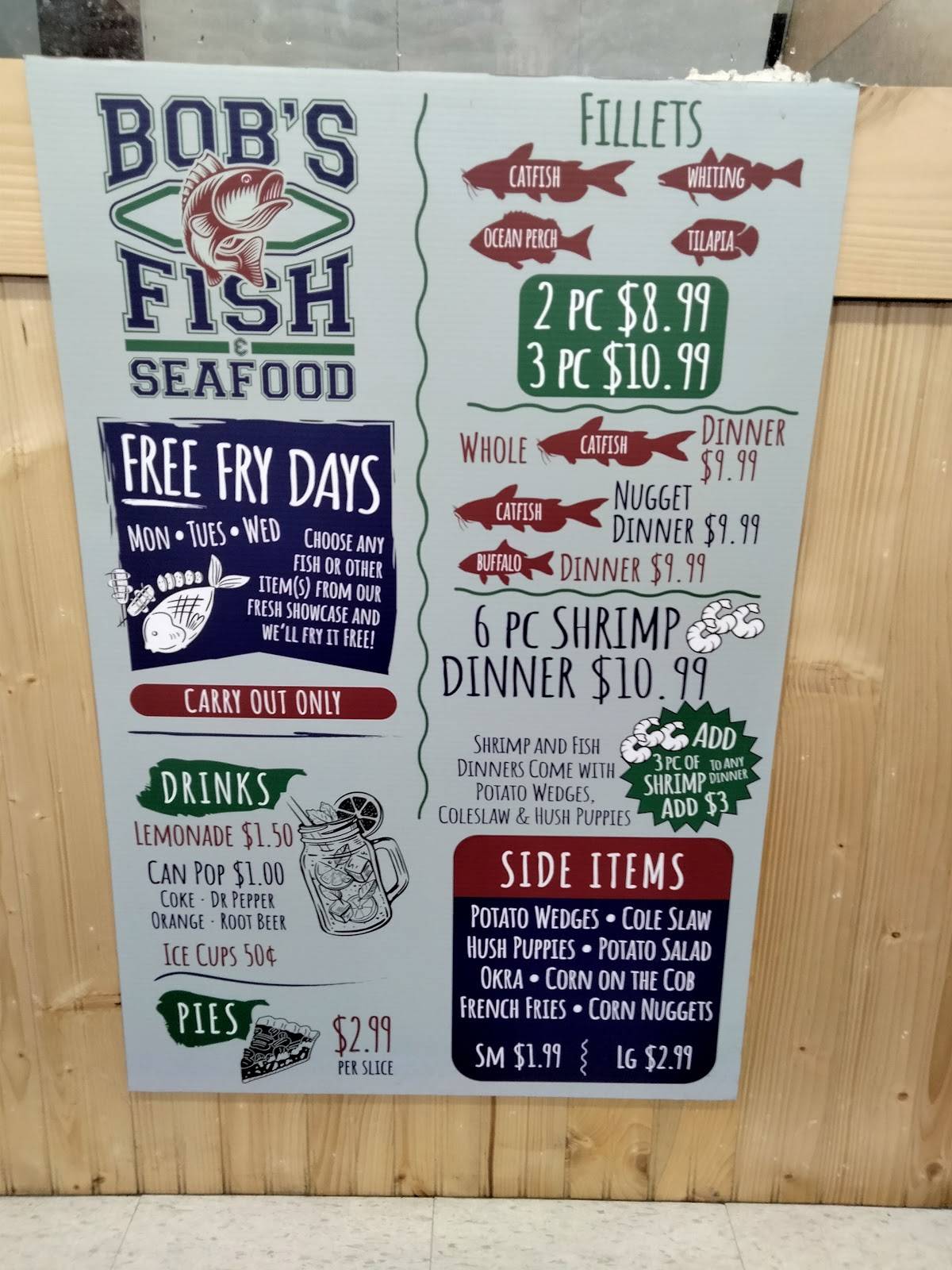 Menu at Bob's Fish & Seafood OKC restaurant, Oklahoma City