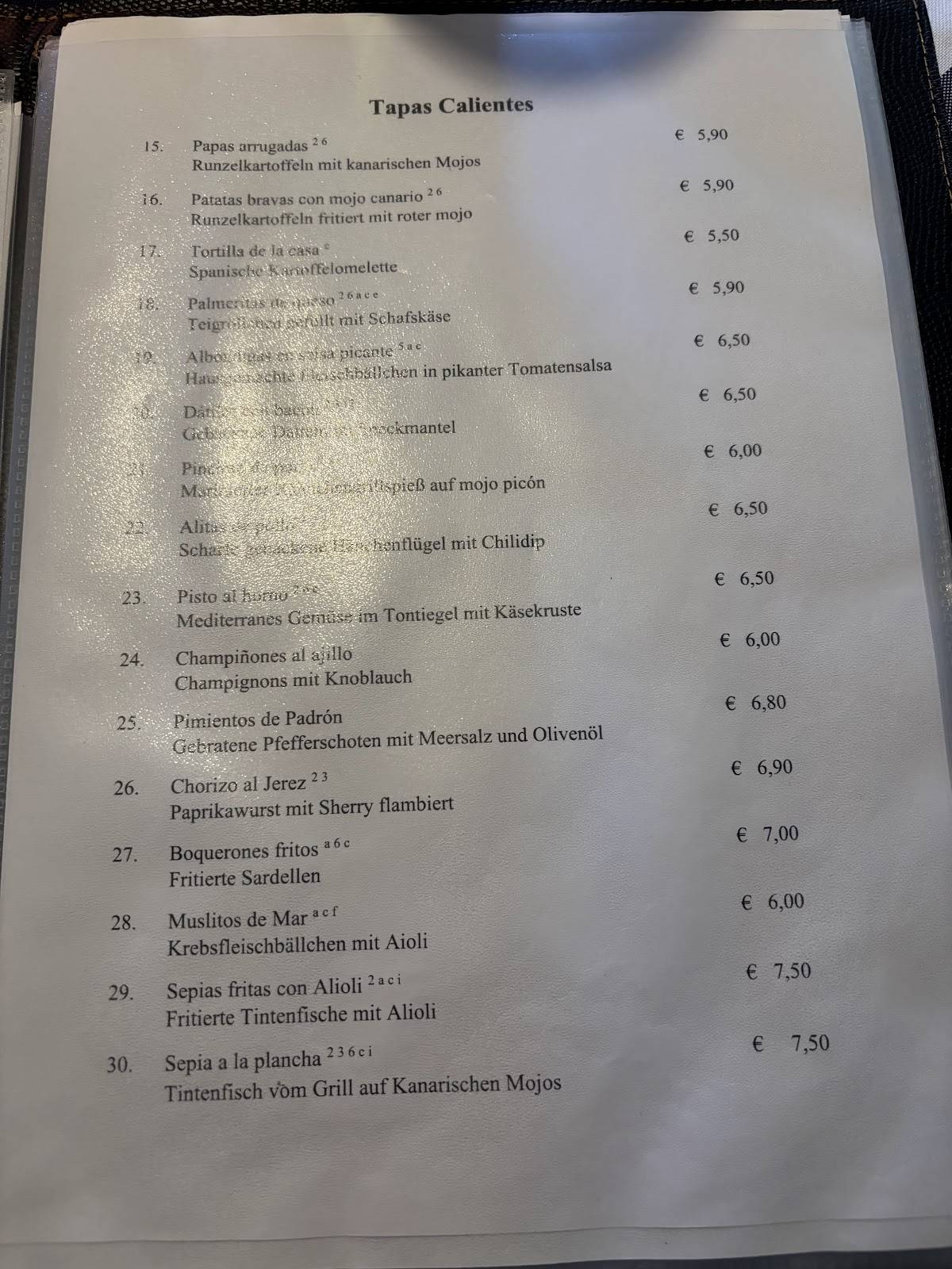 Menu au Bodega GALLO Borracho eh. Deutschhaus restaurant, Idstein