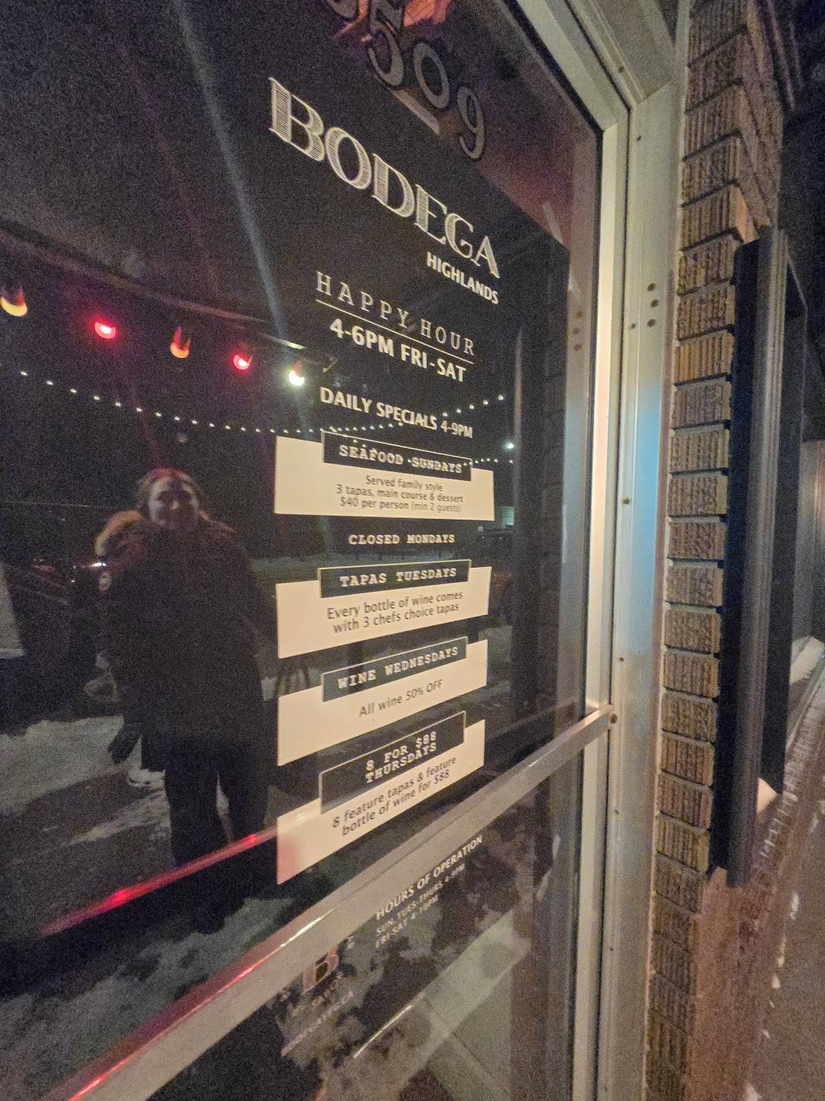 Menu at Bodega Highlands pub & bar, Edmonton