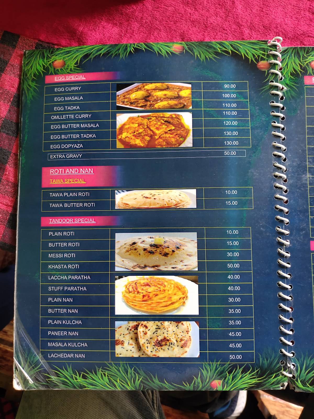 Menu at The Nature, Bokaro Steel City