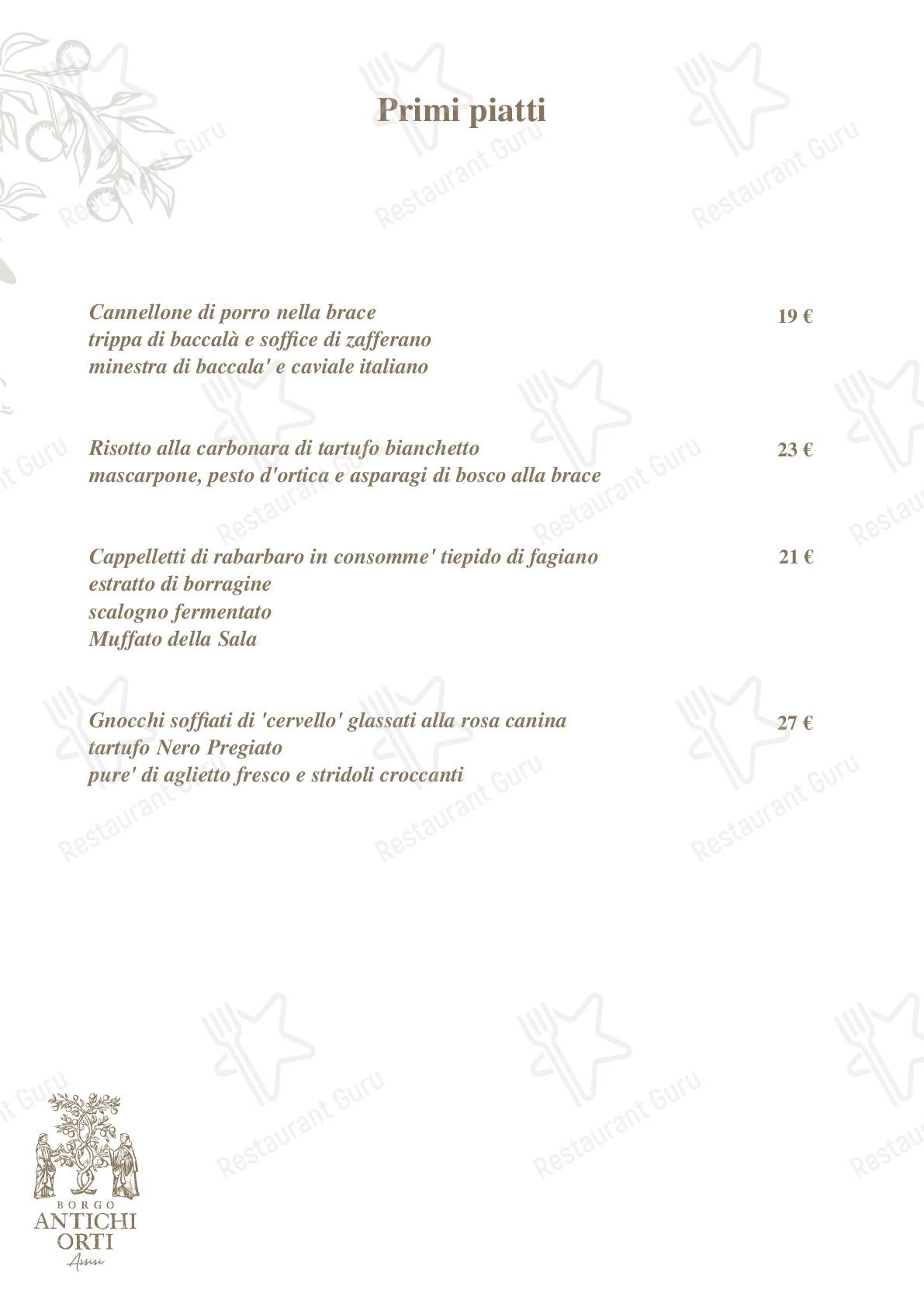 Menu da Borgo Antichi Orti Assisi ristorante, Assisi