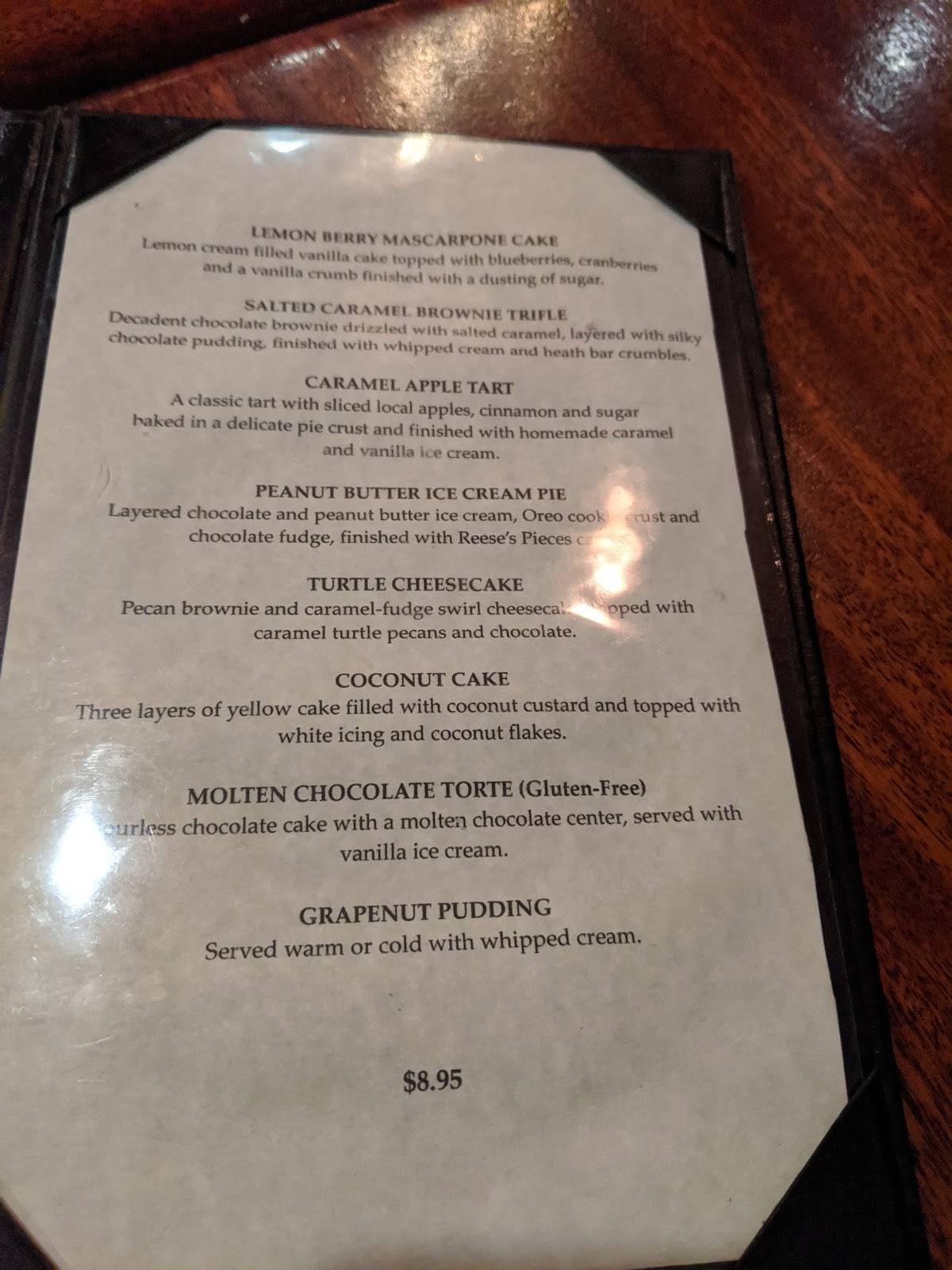 Menu at Bay Pointe Waterfront Restaurant, Quincy
