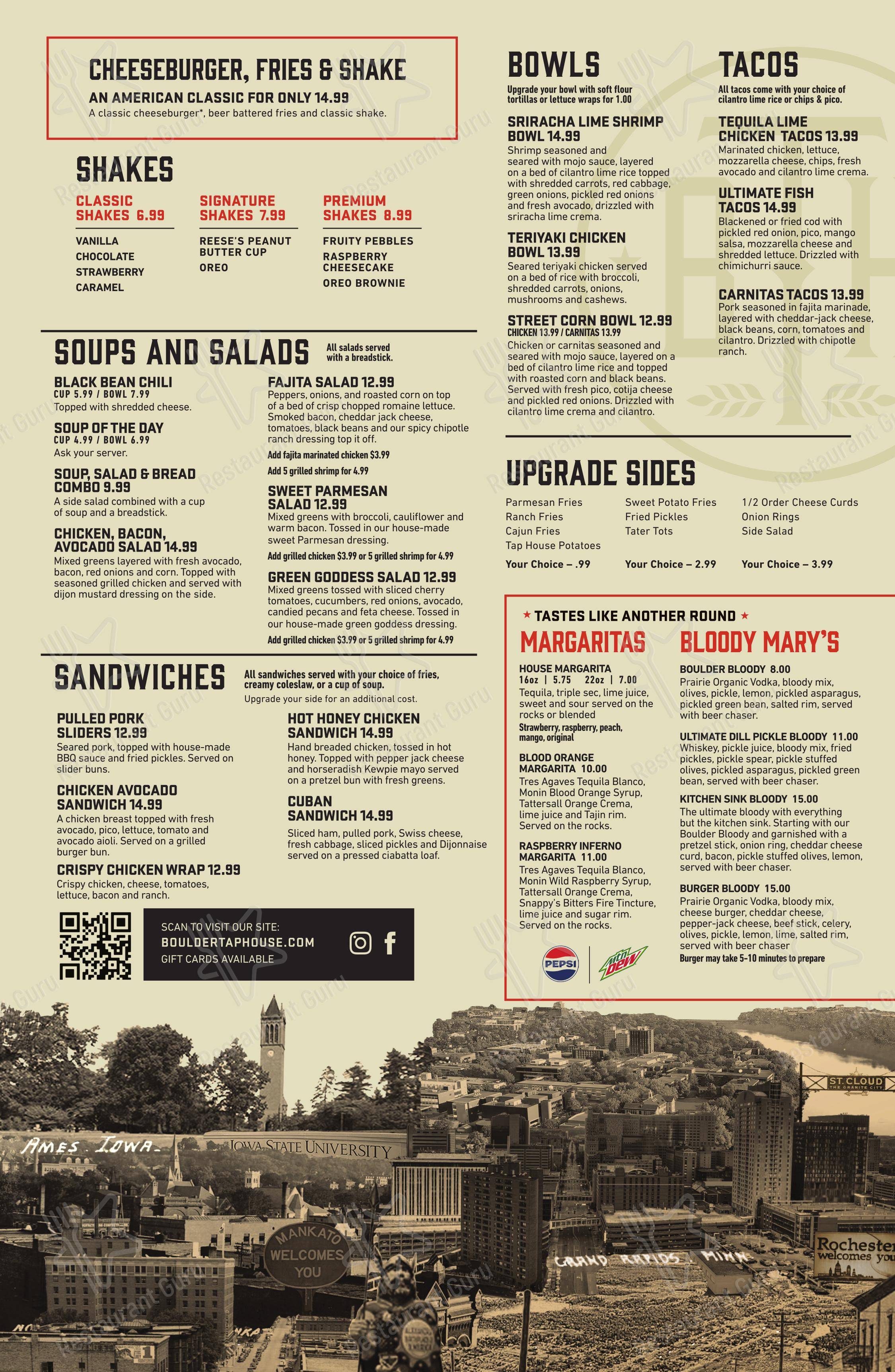 Menu at Boulder Tap House - Baxter pub & bar, Baxter