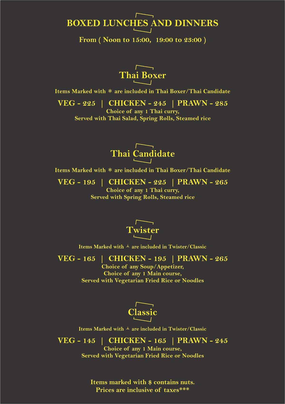 Menu at Boxed, Mumbai