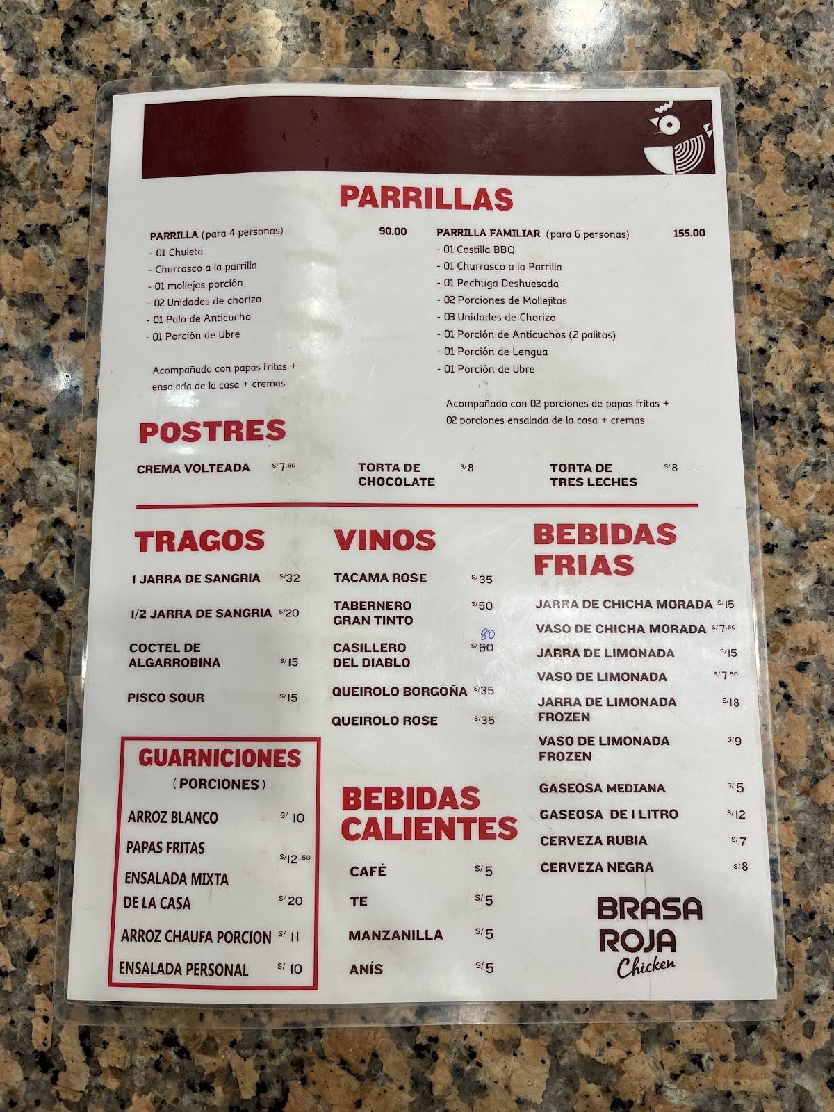 Carta del restaurante Brasa Roja Chicken, Chiclayo, Avenida Santa ...