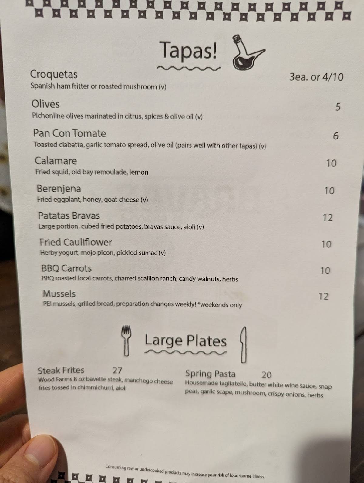 Menu at Bravas desserts, Fort Wayne, Fairfield Ave