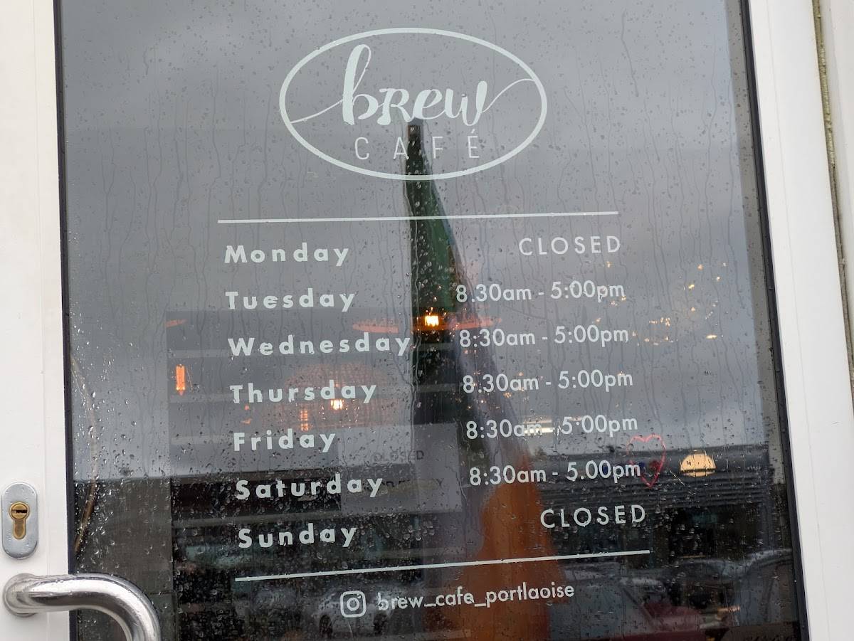 Menu at Brew Cafe, Portlaoise