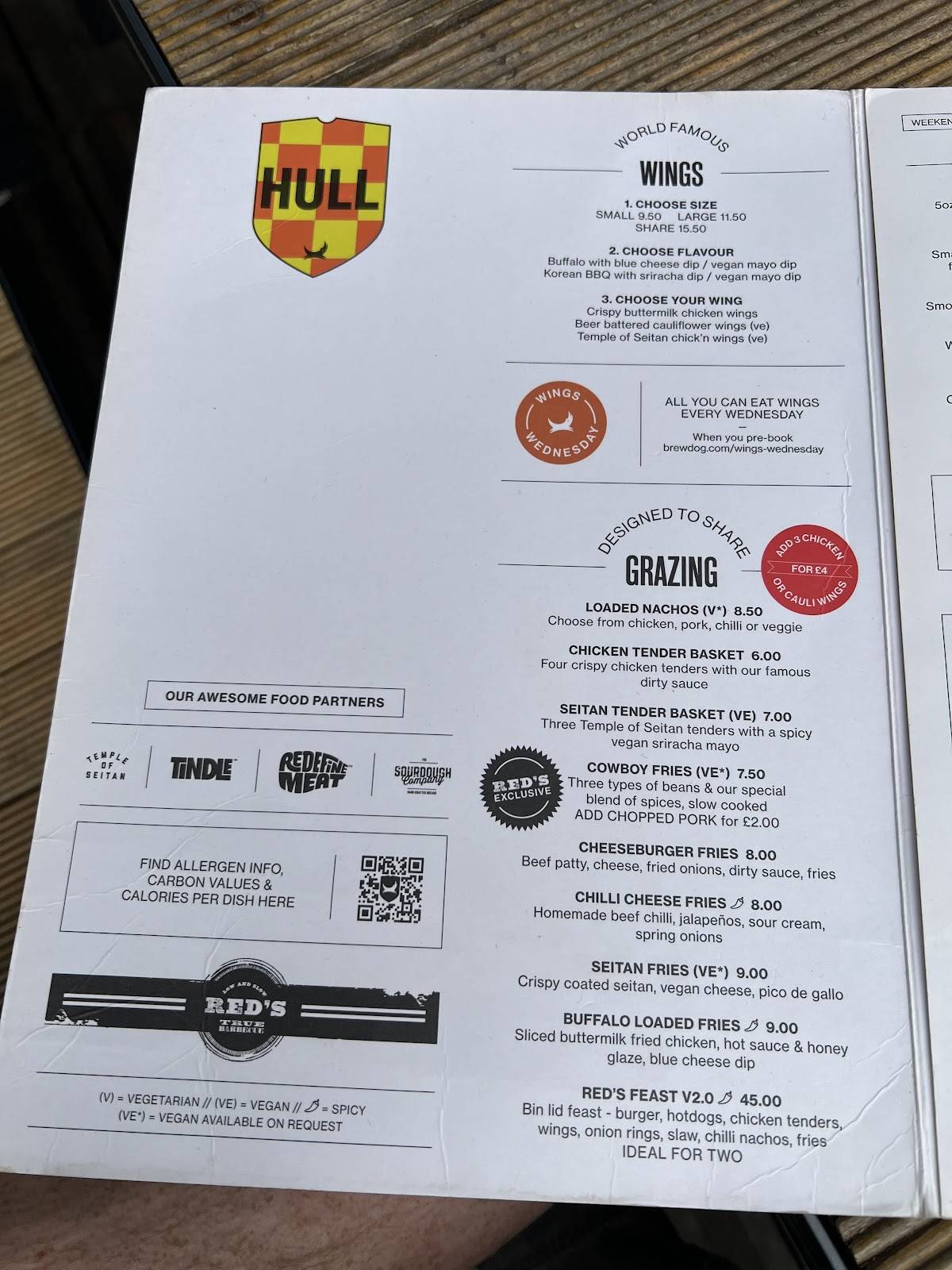 Menu at BrewDog Hull pub & bar, Hull