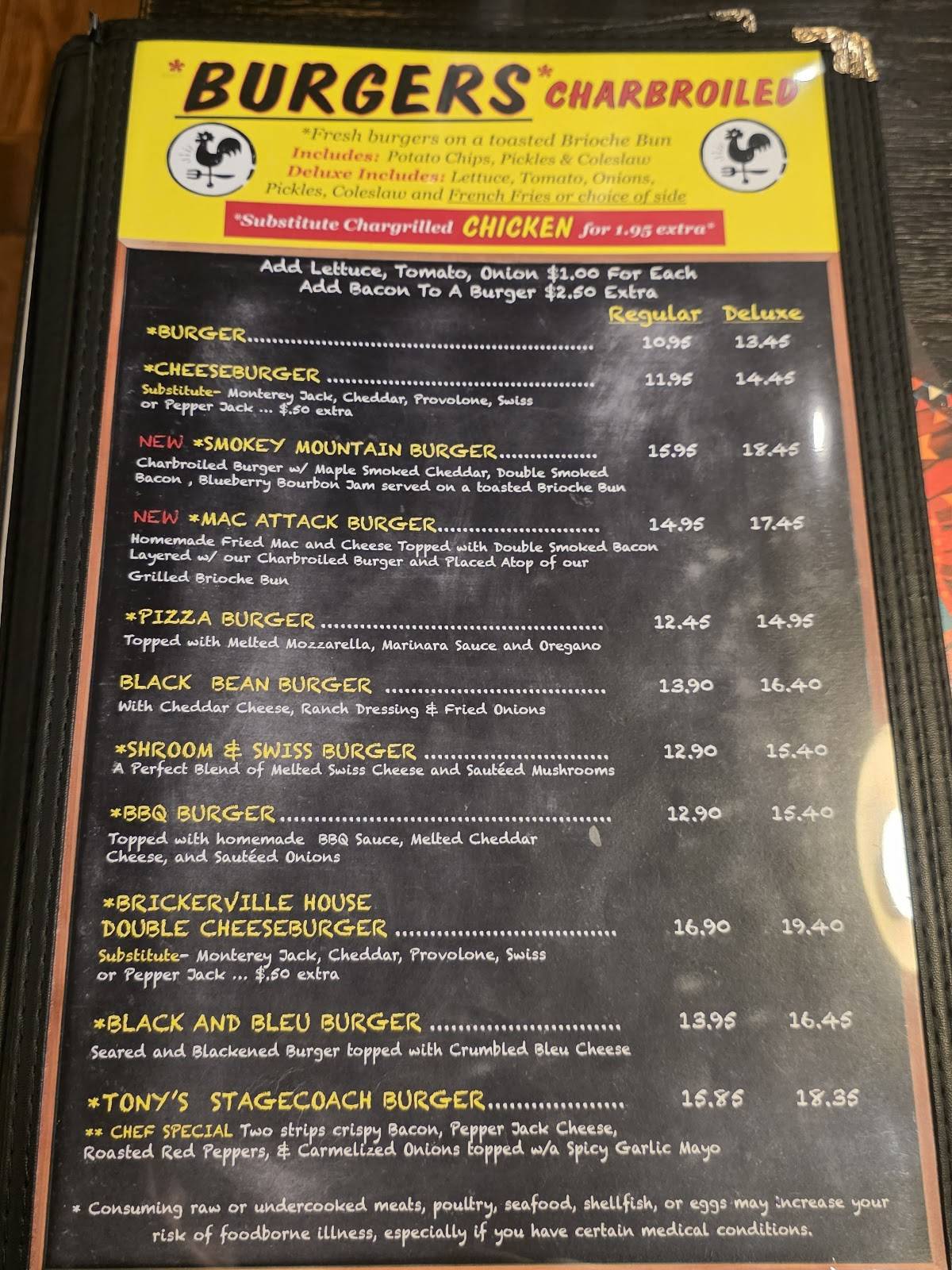 Carta de Brickerville House Restaurant, Brickerville