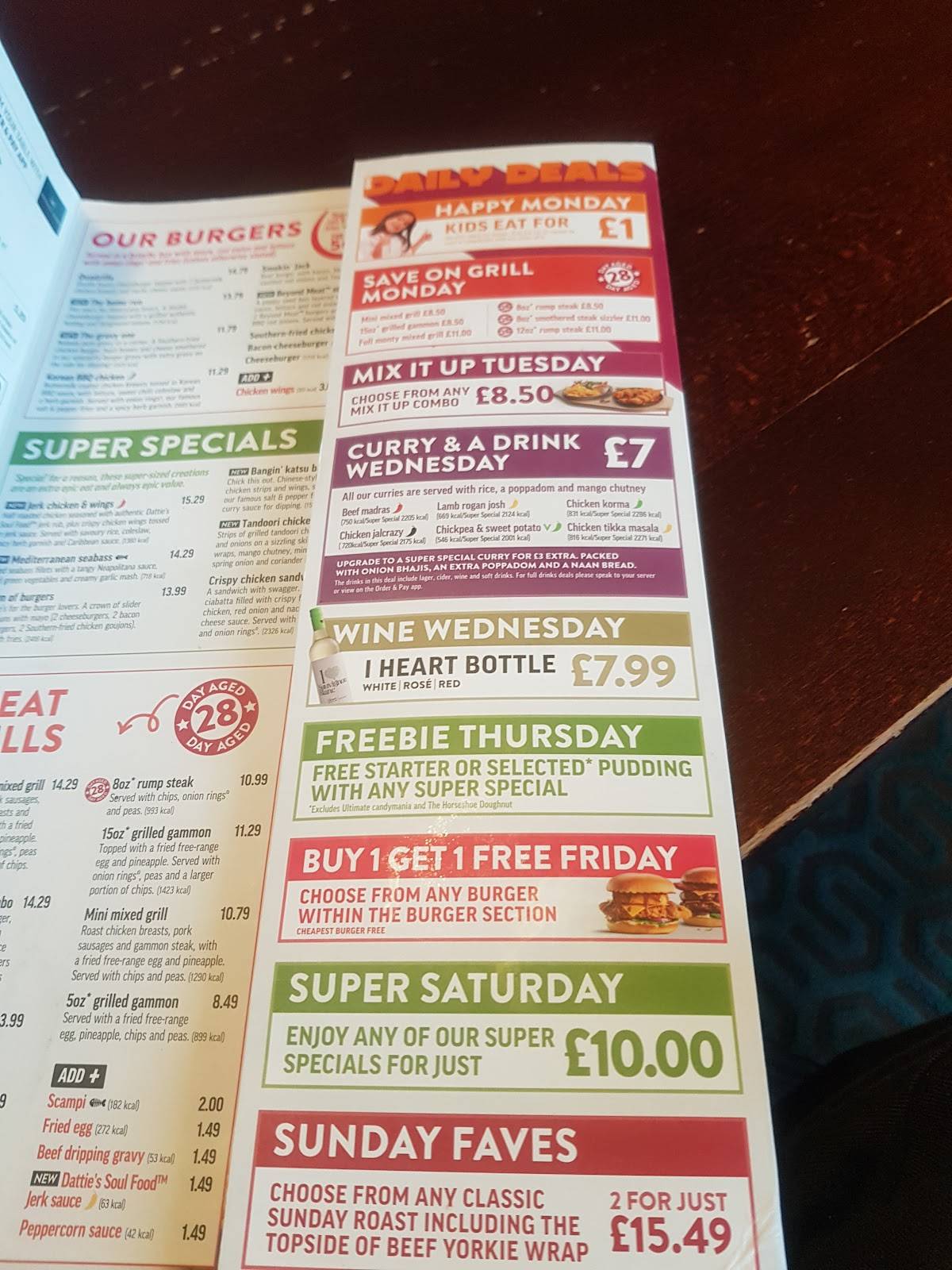 Menu at Bridge Inn pub & bar, Yatton