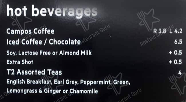 Menu at Cafe Muse, Brisbane City