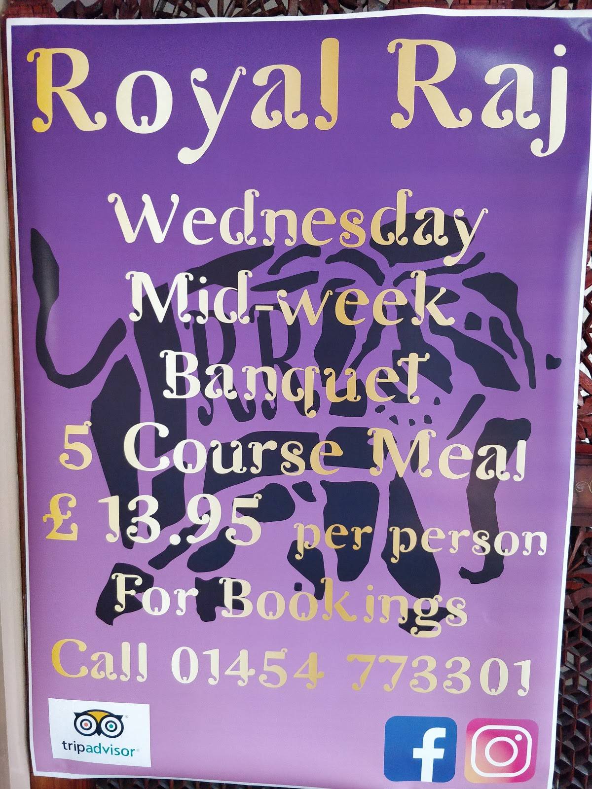 Menu at Royal Raj Winterbourne pub & bar, Bristol