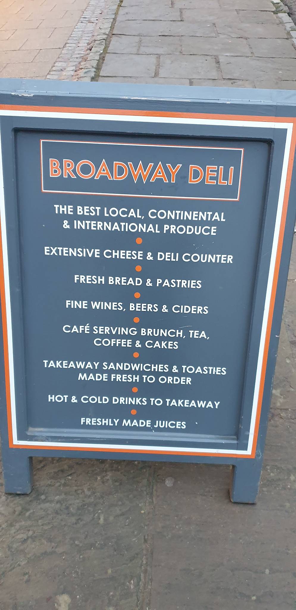 Menu at Broadway Deli cafe, Broadway