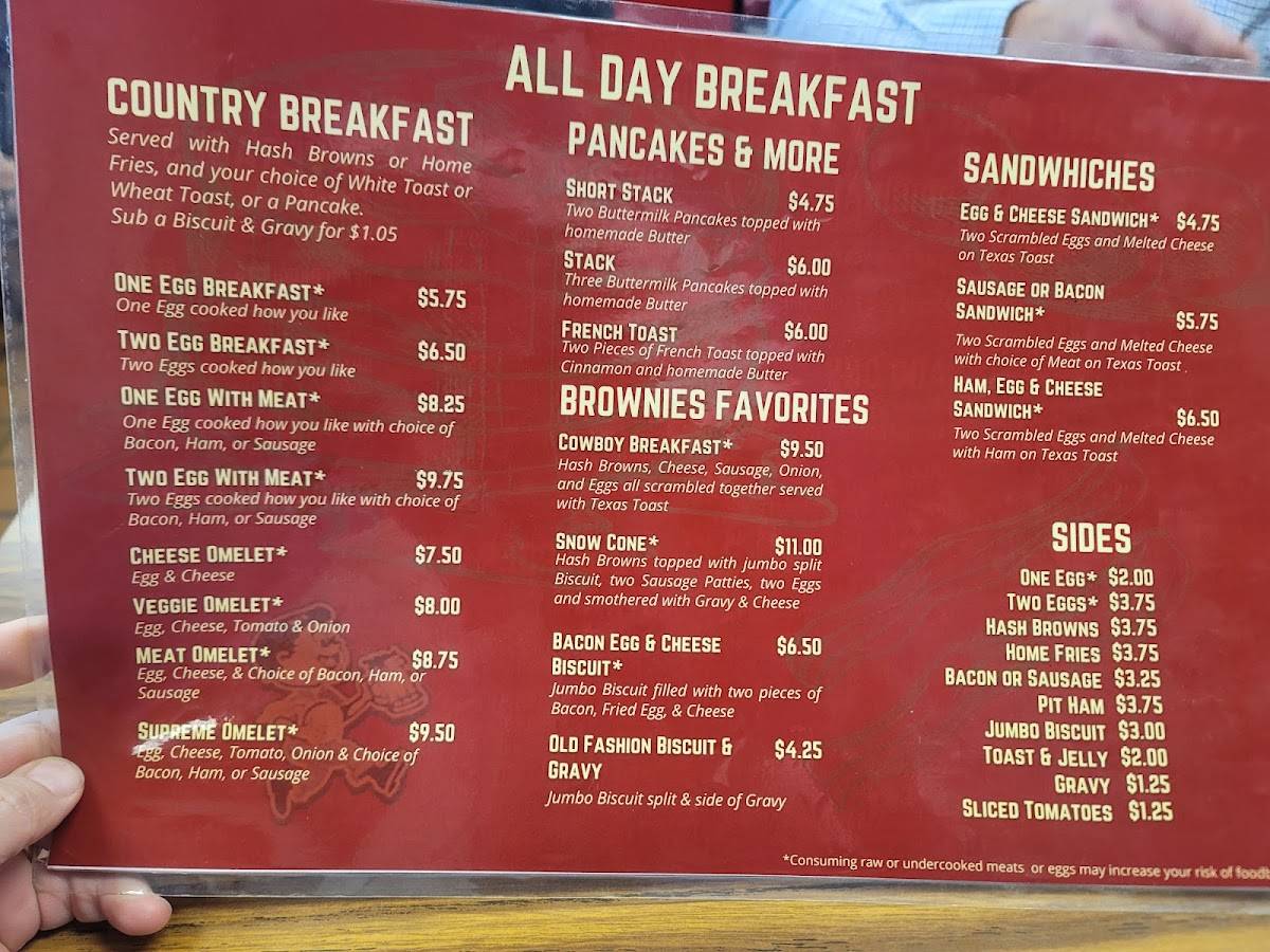 Menu at Brownie's Hamburger Stand restaurant, Tulsa, S Harvard Ave