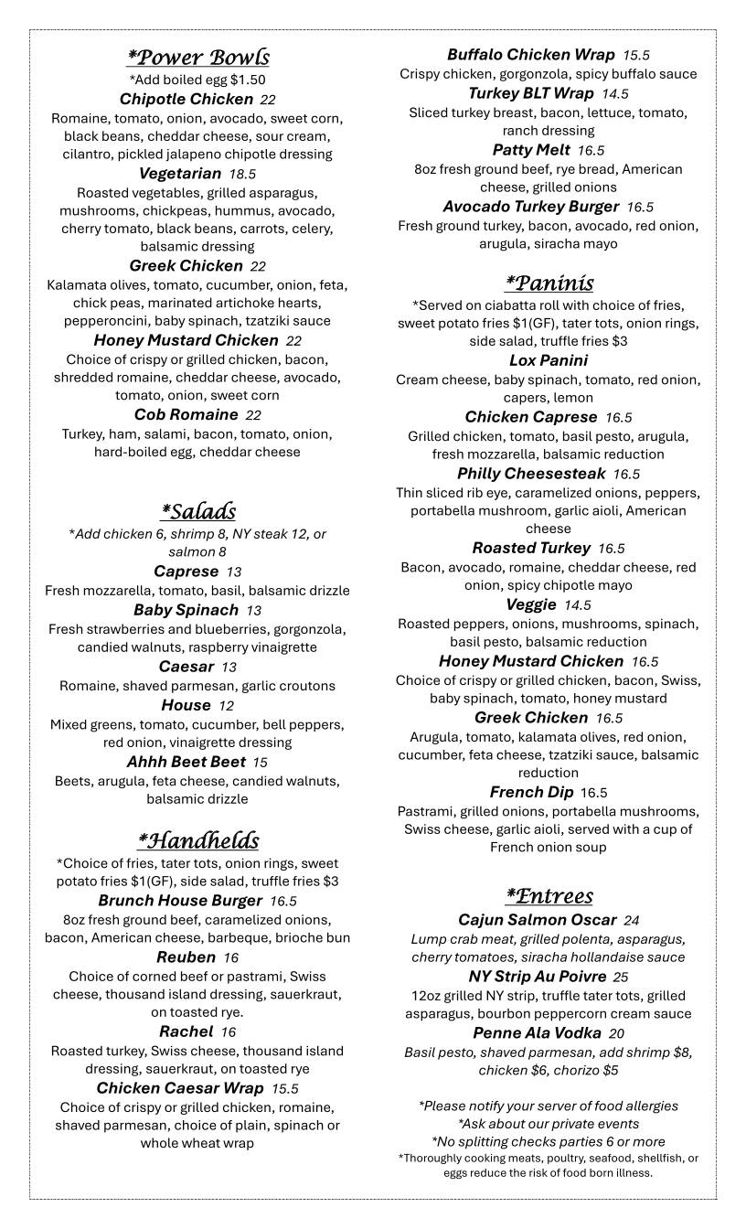 Menu at Brunch House 1850 restaurant, Southbury, 137 E Hill Rd