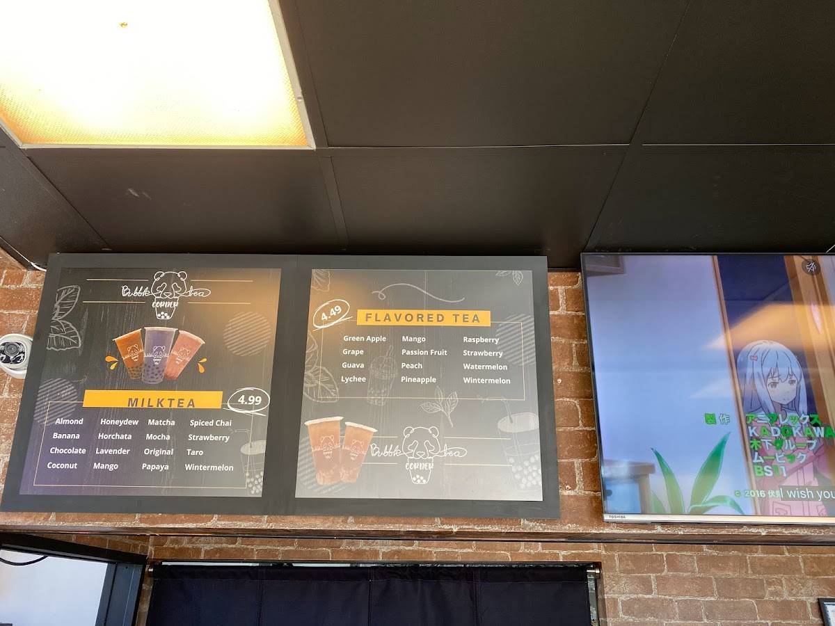 Menu at Bubble Tea Station Corner cafe, Carson City