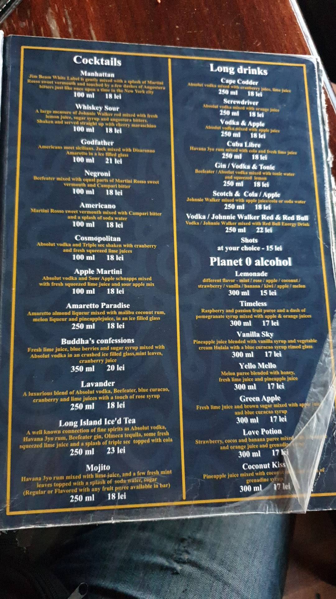 Speisekarte von Buddha Bar., Konstanza, Piața Ovidiu 6 A