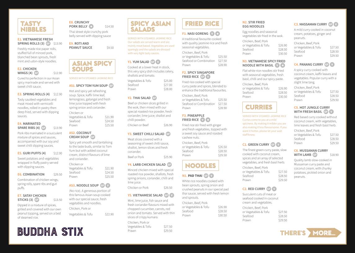 Menu at Buddha Stix Rangiora restaurant, Rangiora