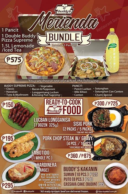 Menu at Buddy’s Pancit Lucban at Longganisang Lucban restaurant, Makati
