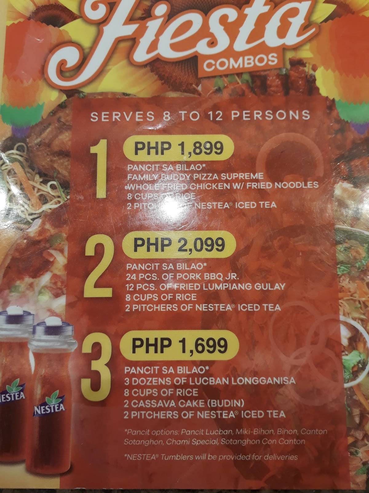 Menu at Buddy’s Pancit Lucban at Longganisang Lucban restaurant, Makati