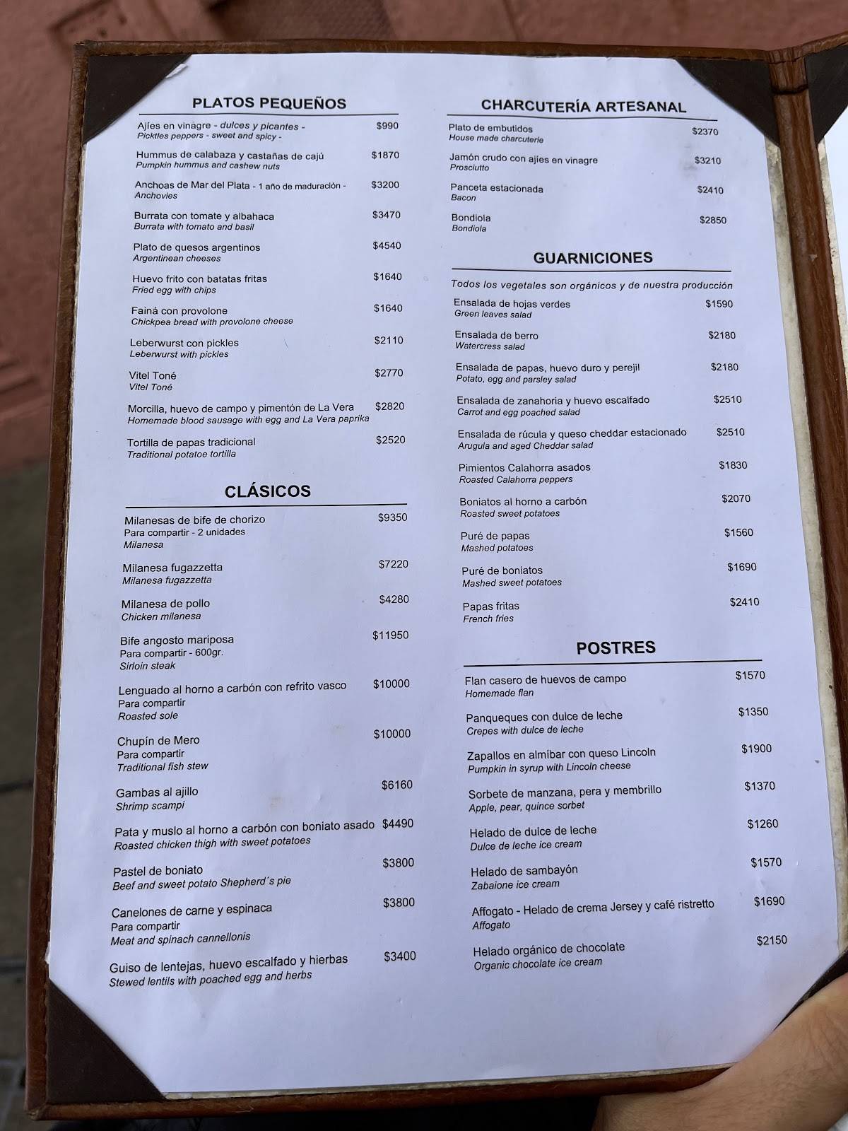 Menu at El Preferido de Palermo pub & bar, Buenos Aires