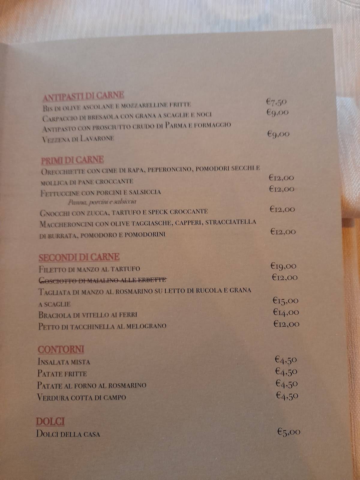 Menu at Buffalo Grill da Pino pizzeria, Dueville