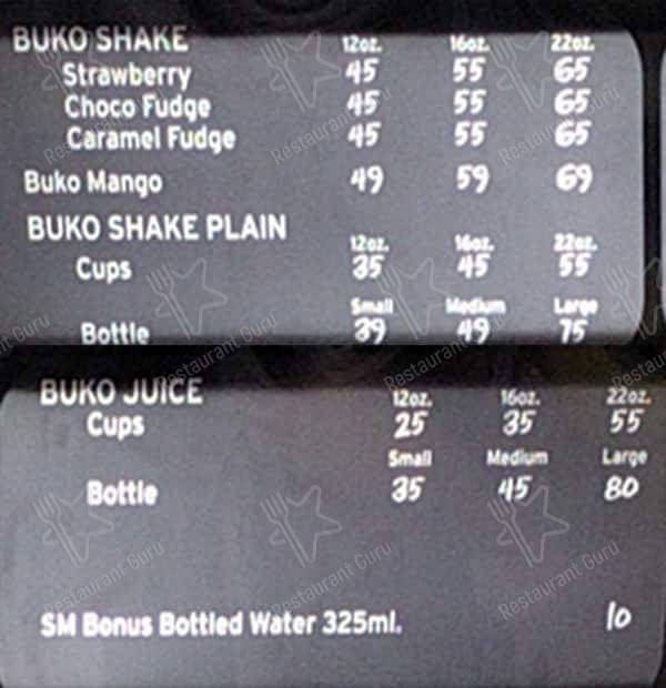 Menu at Buko Twist, Cainta, Ground Floor