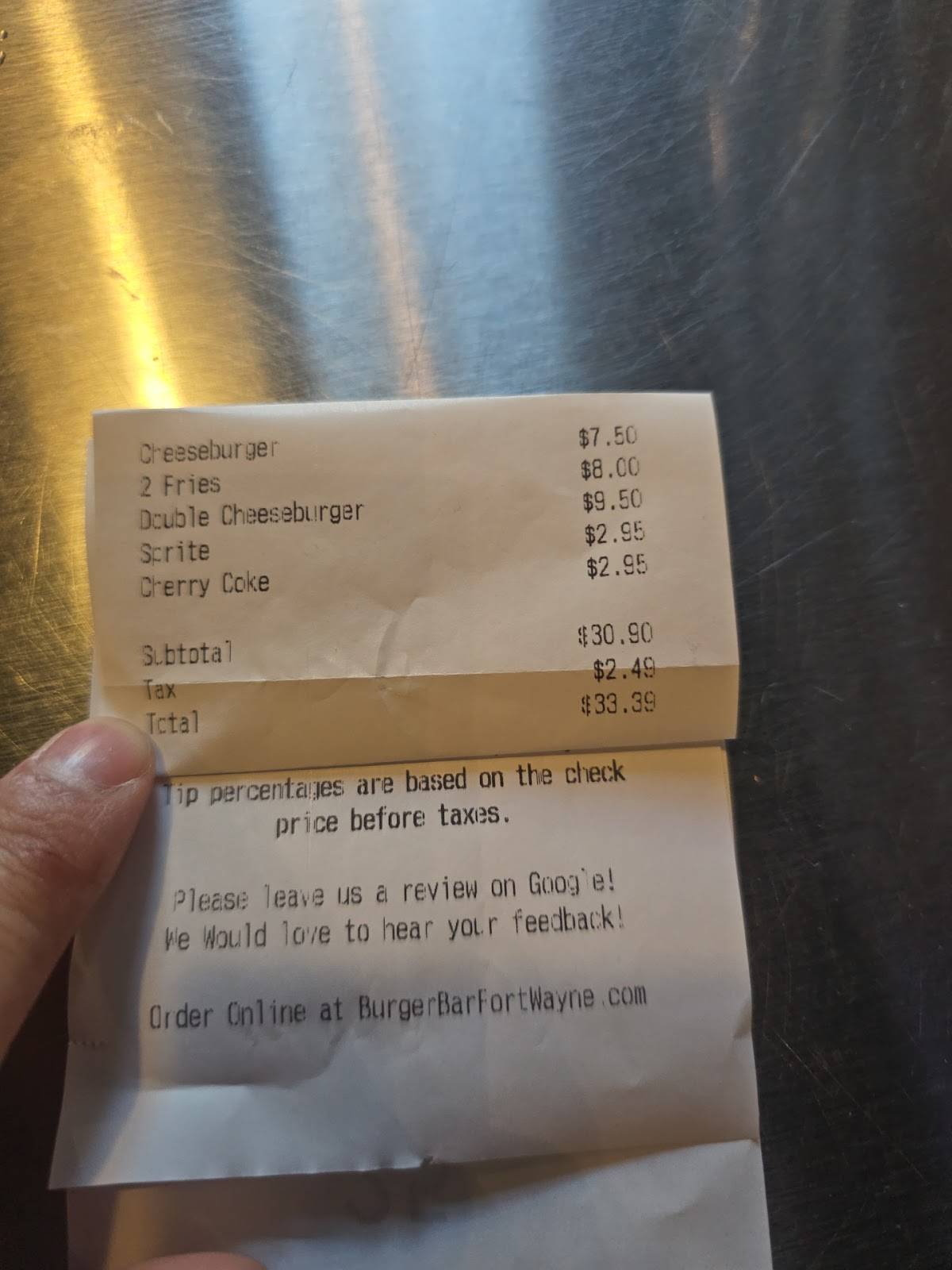 Menu at Burger Bar Fort Wayne, Fort Wayne, 223 W Jefferson Blvd Ste 101