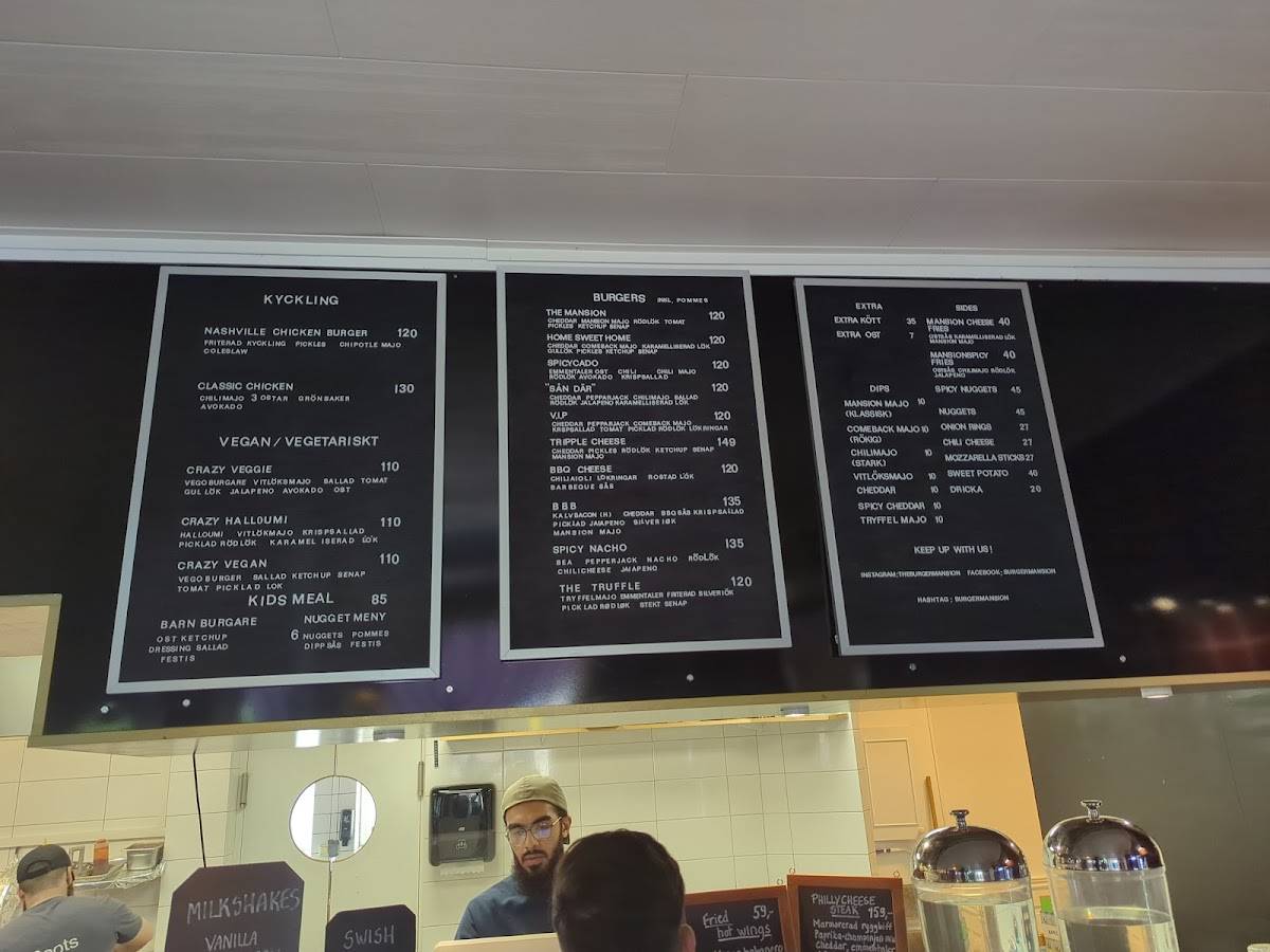 Carta del restaurante Burger Mansion Stockholm, Estocolmo ...