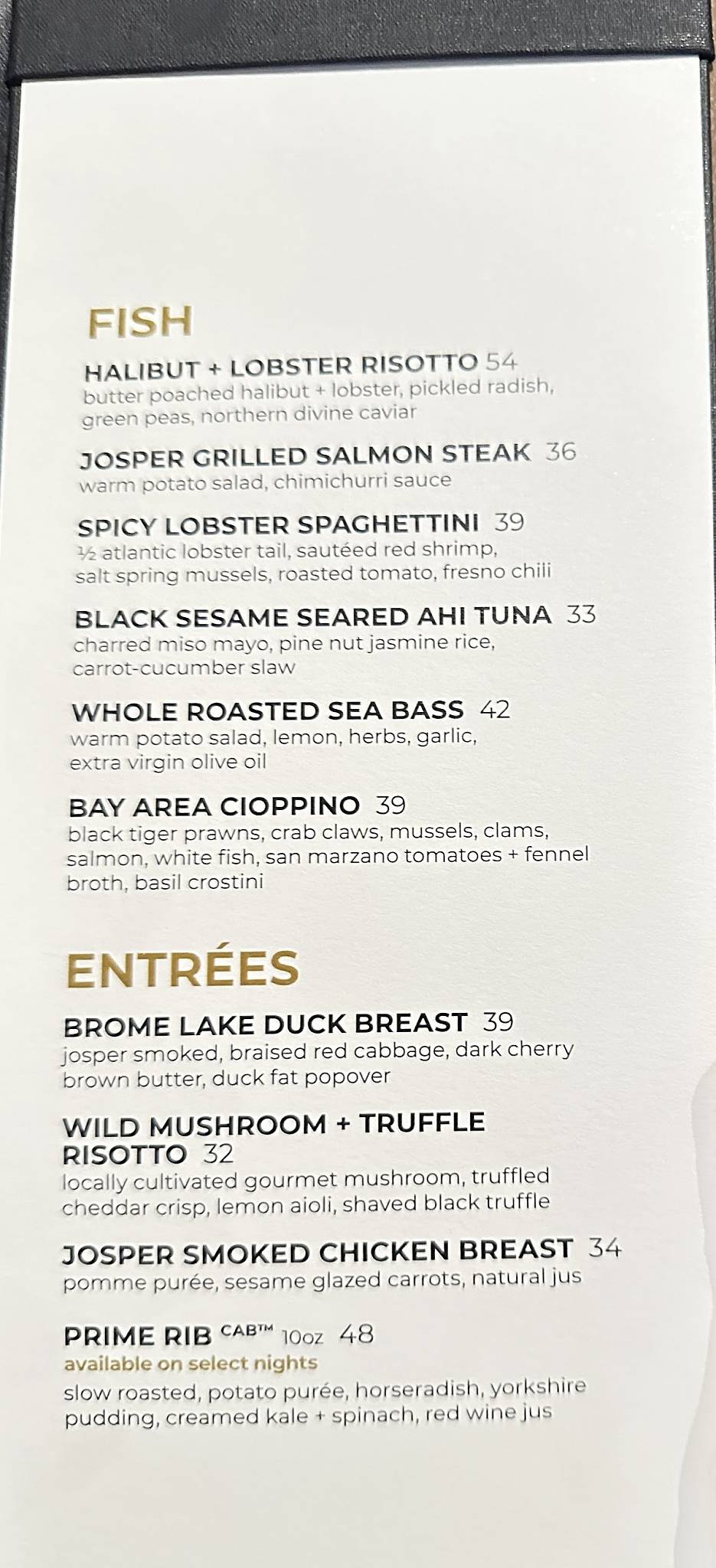 Menu at Atlas Steak + Fish pub & bar, Burnaby