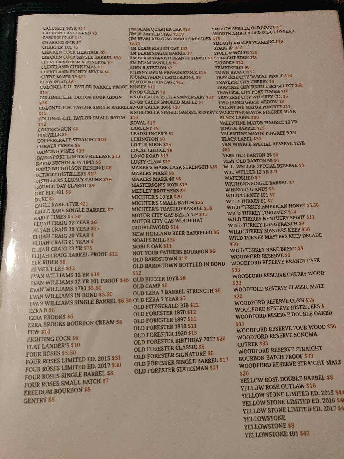 Menu at Butter Run Saloon pub & bar, Saint Clair Shores