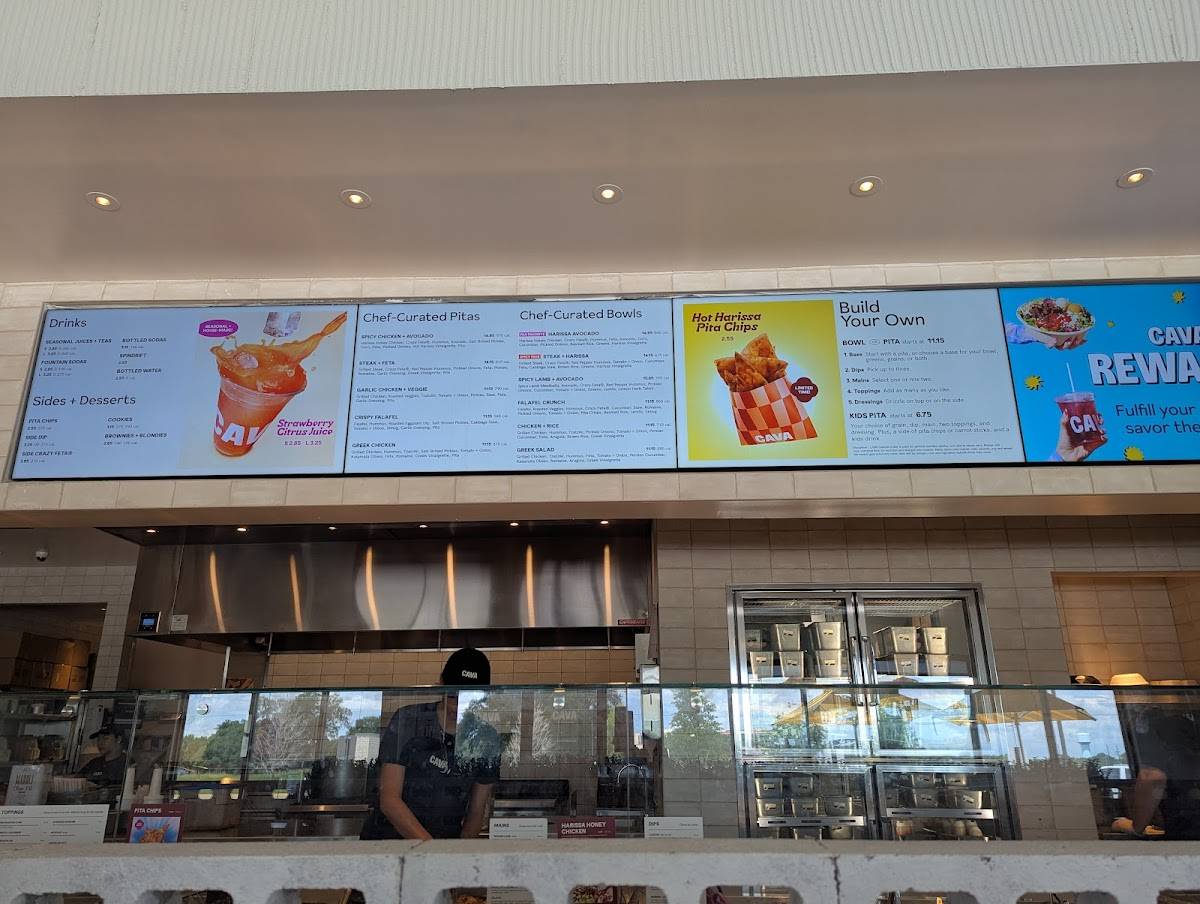 Menu at CAVA restaurant, Houston, Greenhouse Rd