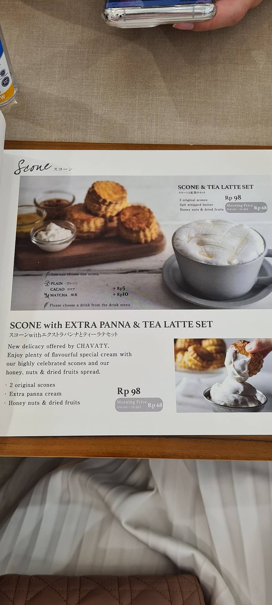 Menu at CHAVATY Senayan City cafe, Central Jakarta