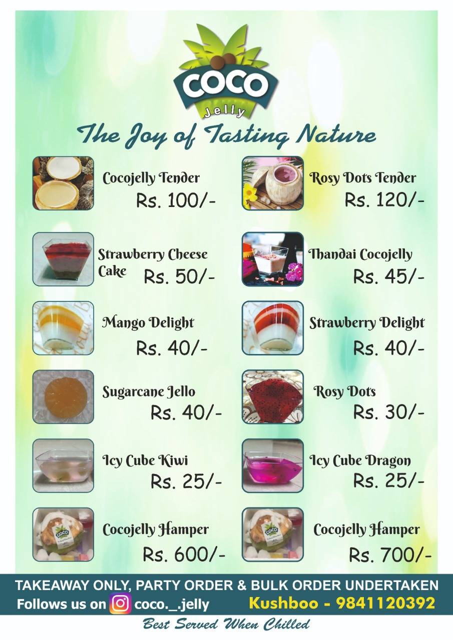 Menu at COCO JELLY, Chennai