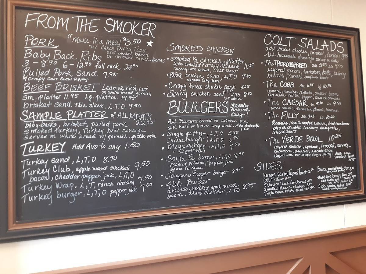 Menu at COLT Grill, BBQ & Spirits, Prescott Valley