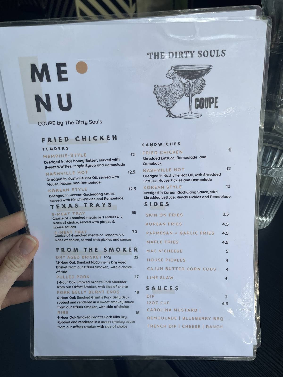 Menu at COUPE by The Dirty Souls - Smokehouse/BBQ, Londonderry, 10 ...