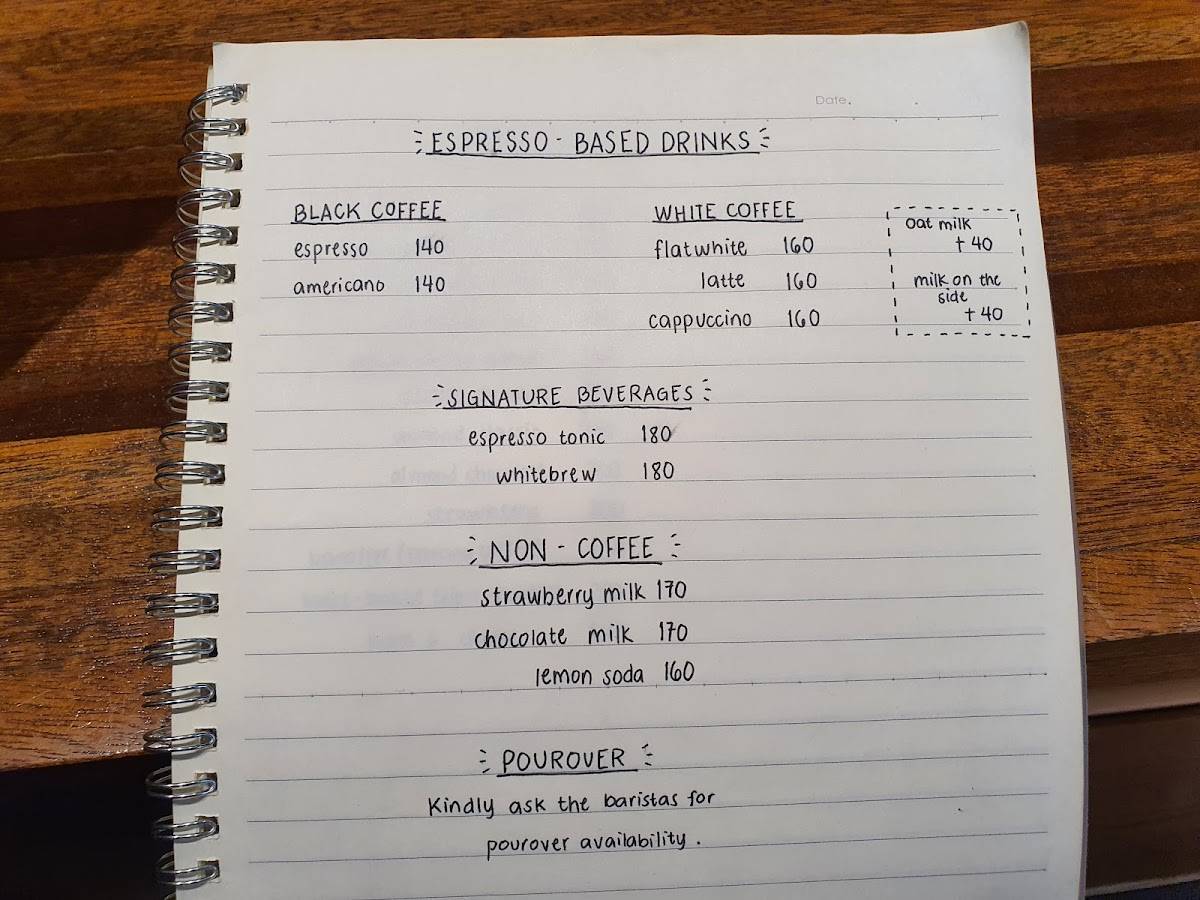 Menu at 5G Coffee House, Cebu City