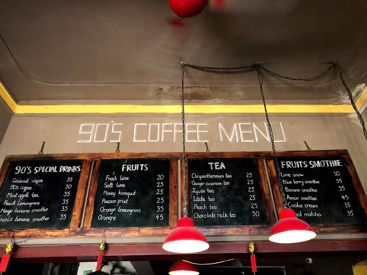 Menu at Cafe 90's, Hanoi, XQQW+VFM