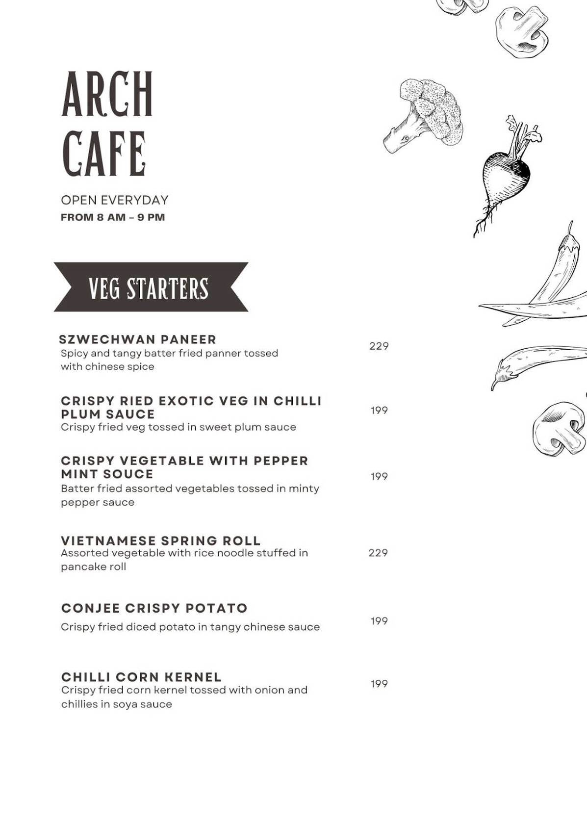 Menu at Arch Cafe - Kothapet, Hyderabad