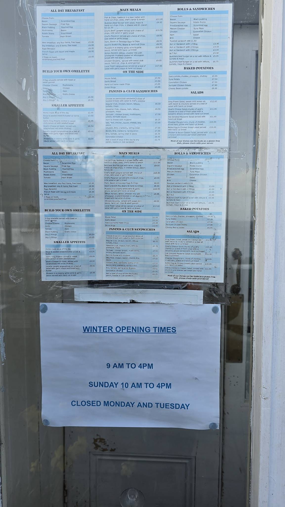 Menu at Cafe At Kilcreggan, Rosneath, 1/1 Princes Terrace
