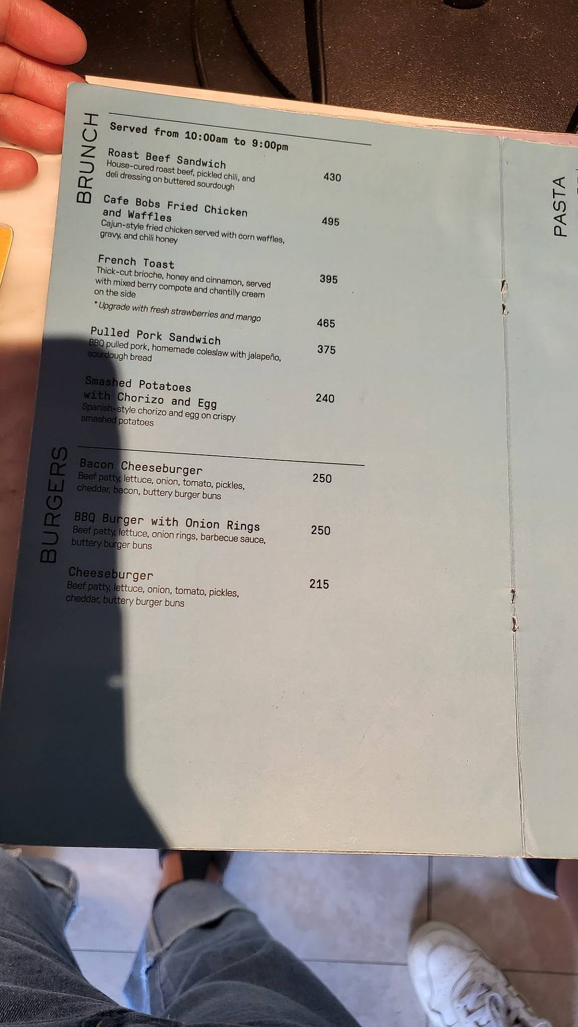 Menu at Cafe Bobs Flagship, Bacolod, 21 Lacson St