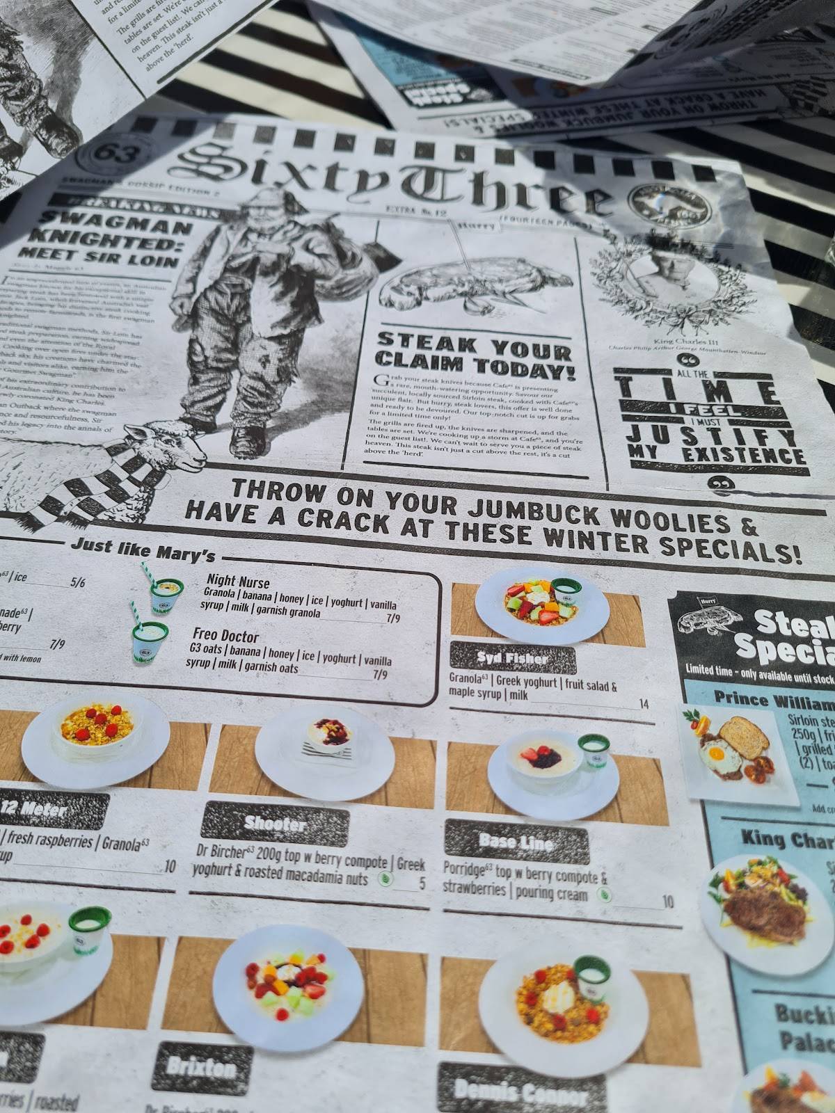 Menu at Cafe 63 - Redcliffe, Redcliffe, 185 Redcliffe Parade